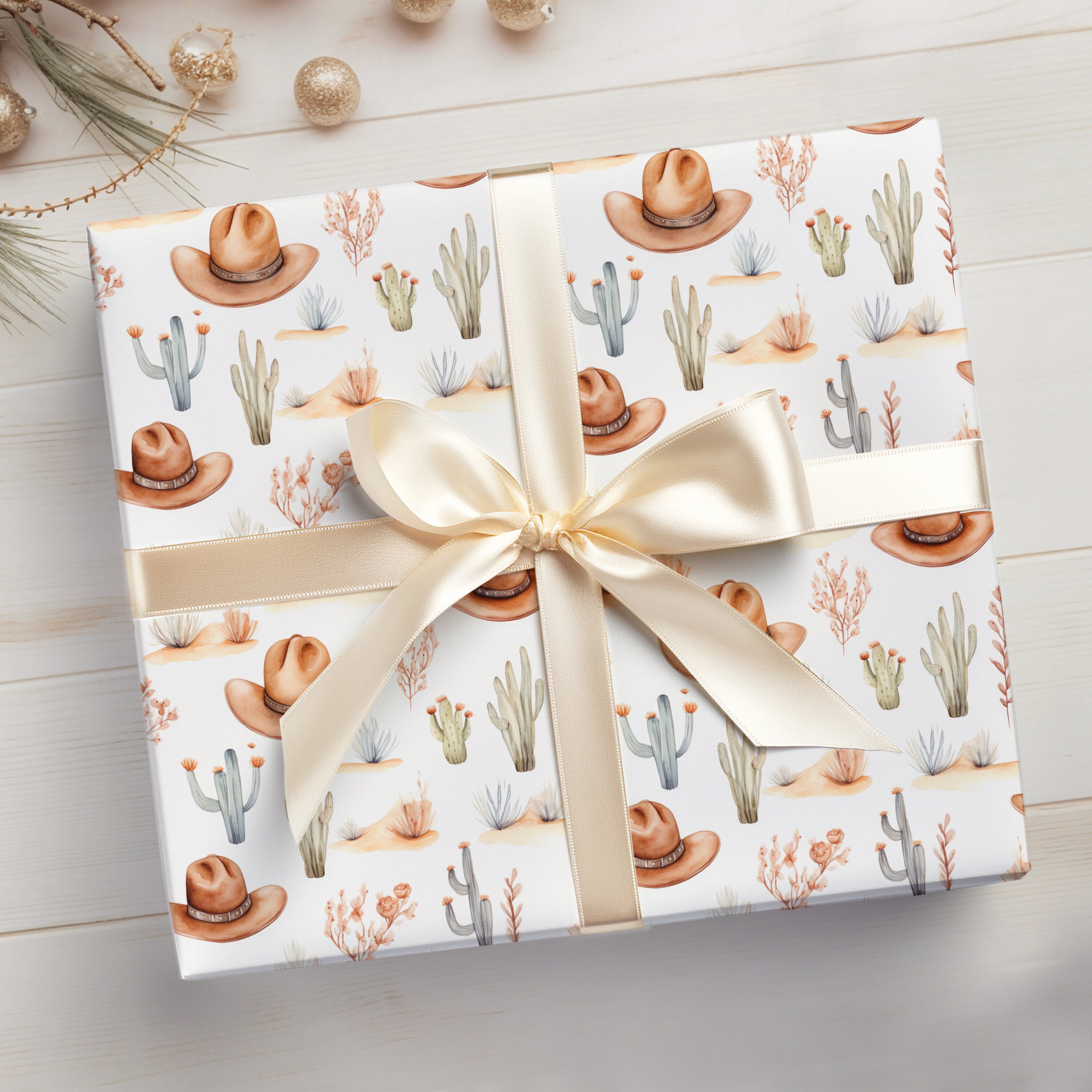 Western Wrapping Paper Roll, Cowboy Wrapping Paper Western Design ...
