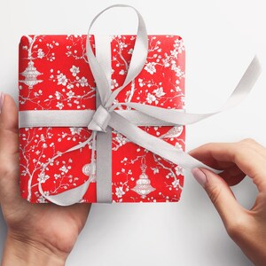 Japanese Wrapping Paper Roll Red Chinese Wrapping Paper Roll Oriental ...