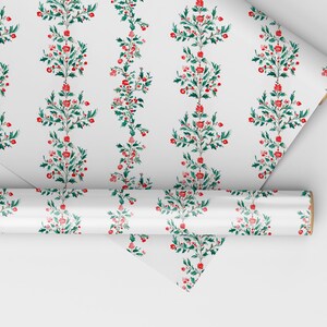 Damask Wrapping Paper Red and Green Victorian Christmas Gift Wrapping ...