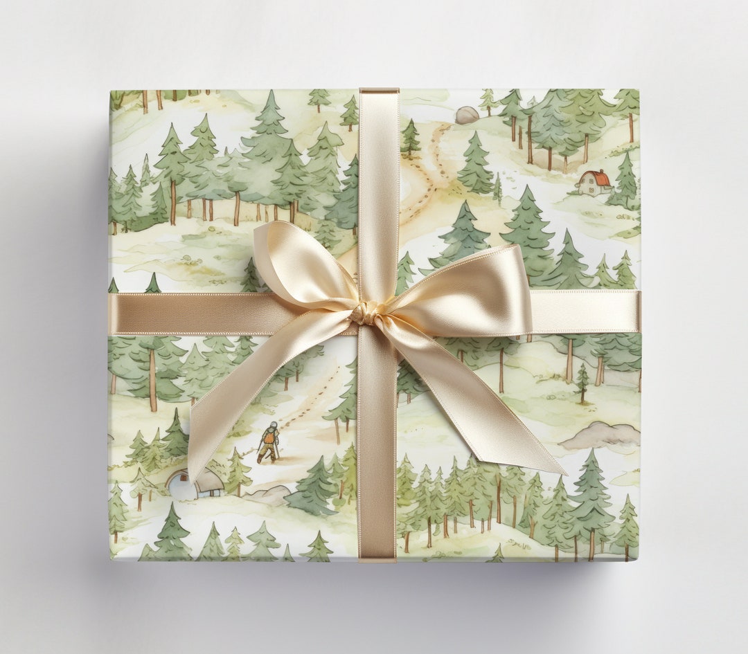 Hiking Gift Wrap Roll, Hiking Wrapping Paper, Camping Wrapping Paper ...