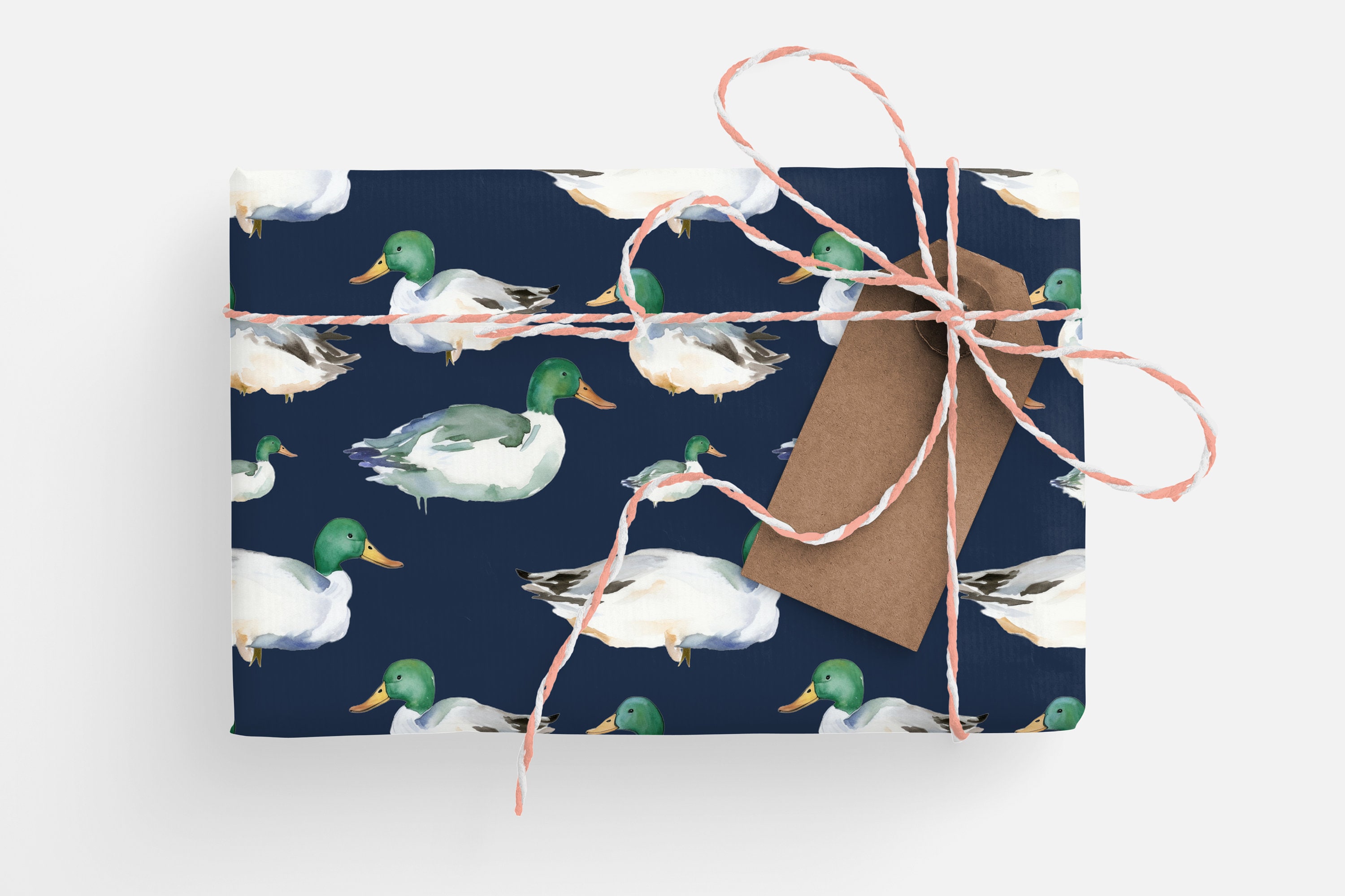 Navy Blue Ducks Wrapping Paper Roll Hunting Wrapping Paper - Etsy