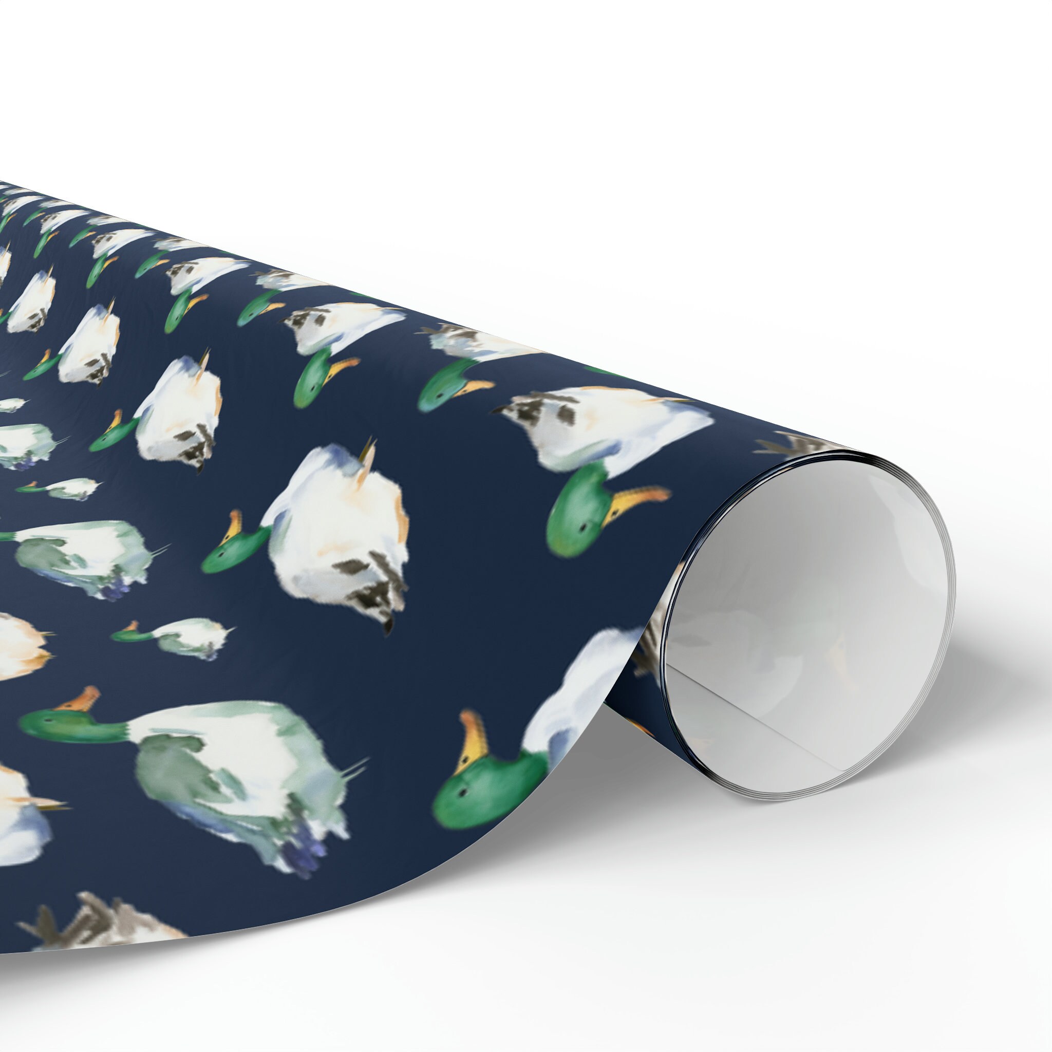 Navy Blue Ducks Wrapping Paper Roll Hunting Wrapping Paper - Etsy