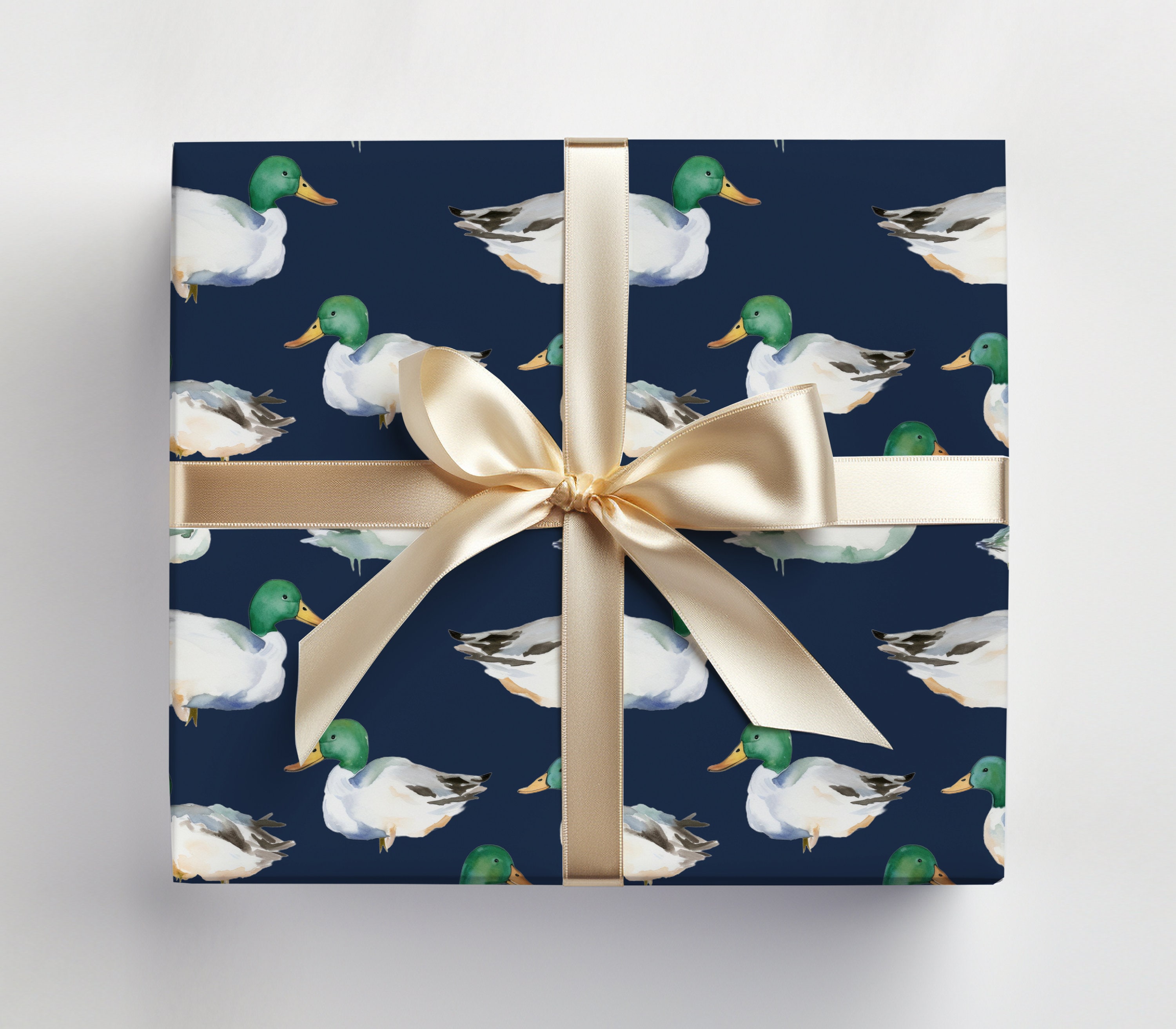 Navy Blue Ducks Wrapping Paper Roll Hunting Wrapping Paper - Etsy