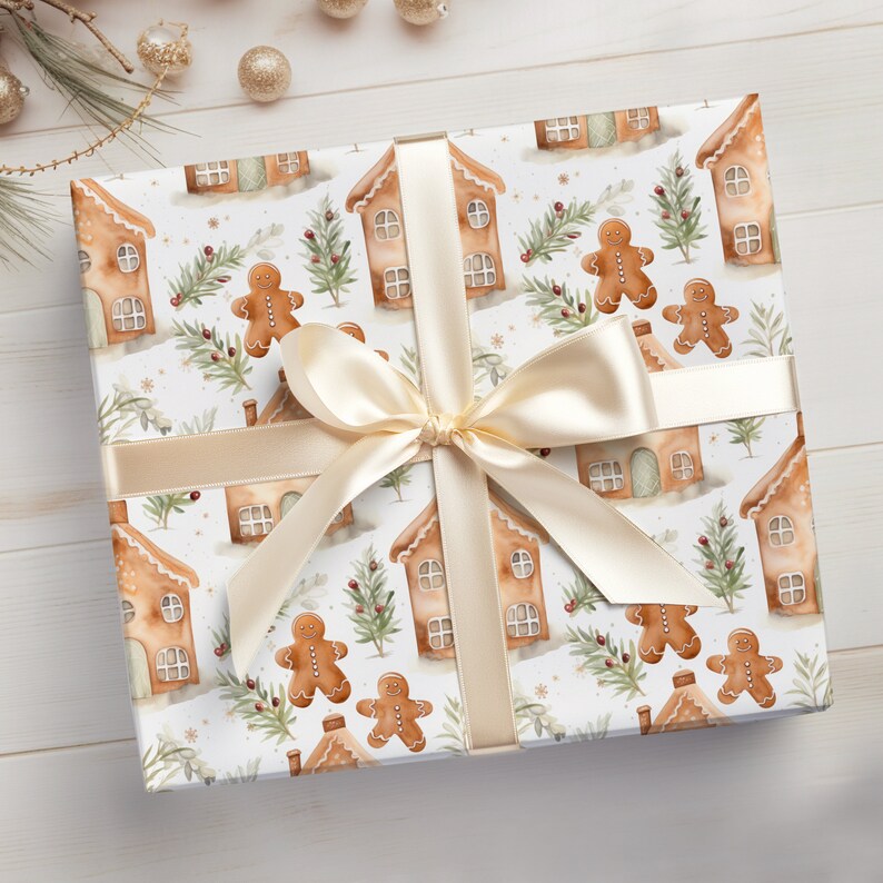 Gingerbread Man Wrapping Paper Gingerbread Man, Gingerbread Houses Gift ...