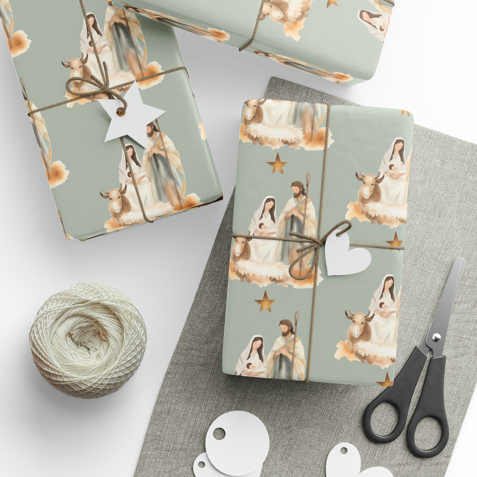 Jesus Wrapping Paper Nativity Wrapping Paper Roll, Modern Nativity Gift ...