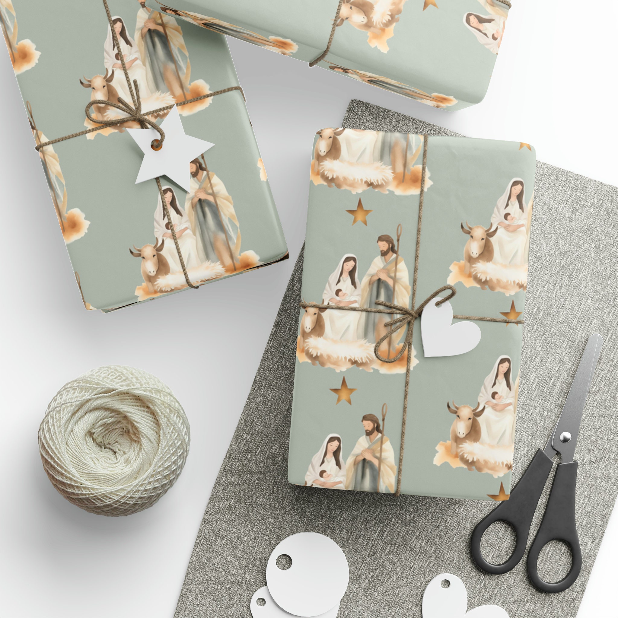 Jesus Wrapping Paper Nativity Wrapping Paper Roll, Modern Nativity Gift ...