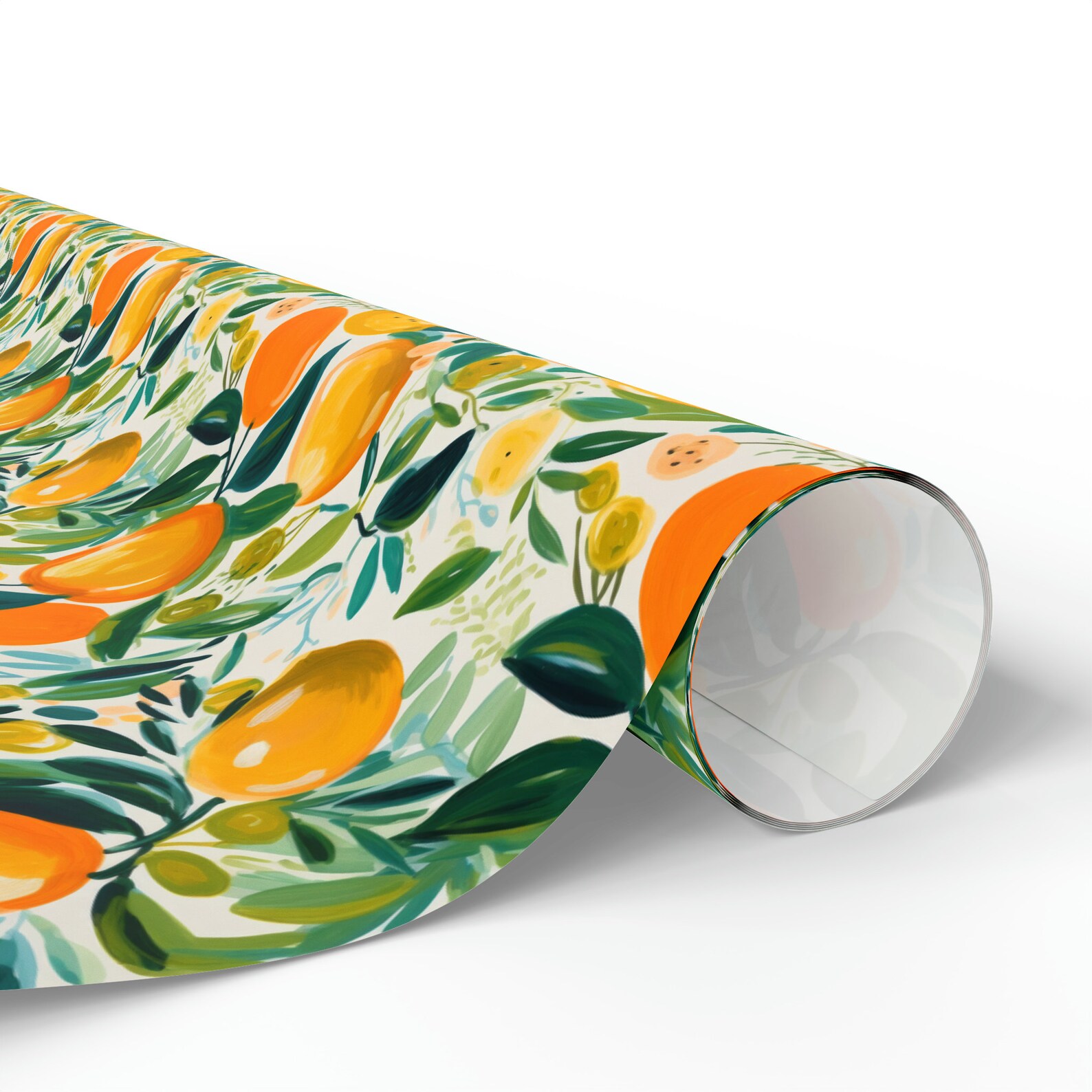 Oranges Wrapping Paper Roll Artistic Citrus Wrapping Paper Roll With ...