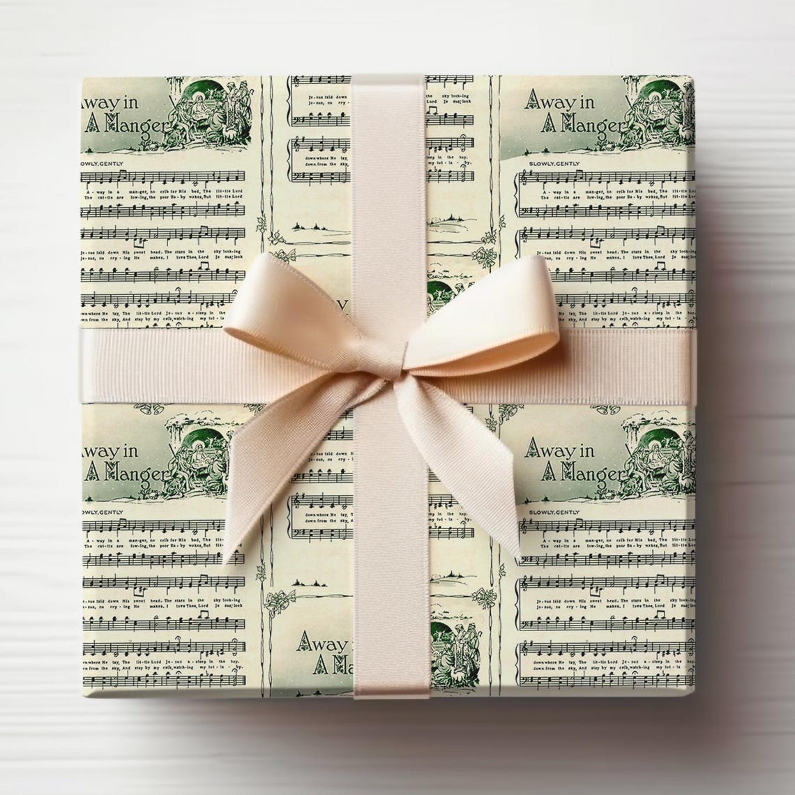 Away in A Manger Wrapping Paper Christmas Music Wrapping Paper Roll ...