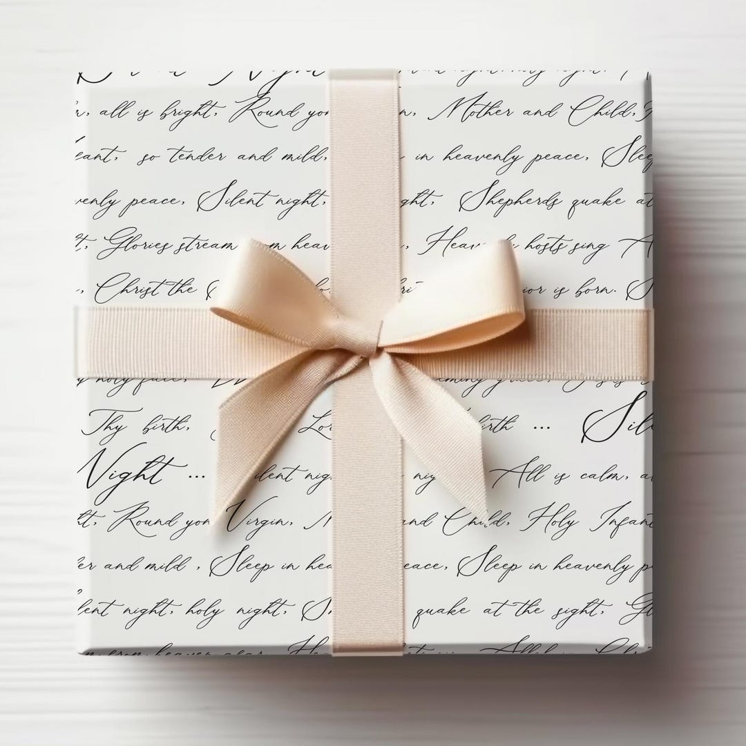 Silent Night Wrapping Paper Christmas Carol Gift Wrap Roll, Gloss Gift ...