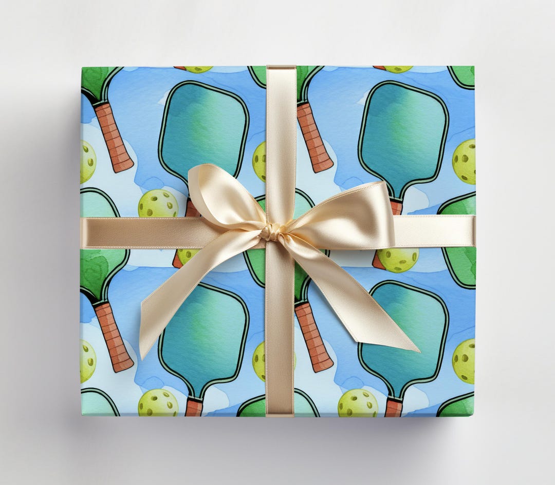 Pickleball Wrapping Paper Roll, Pickleball Gift Wrapping Roll, Funny ...