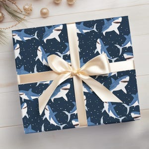 Shark Wrapping Paper Roll Sharks Gift Wrapping, Baby Shark Wrapping ...