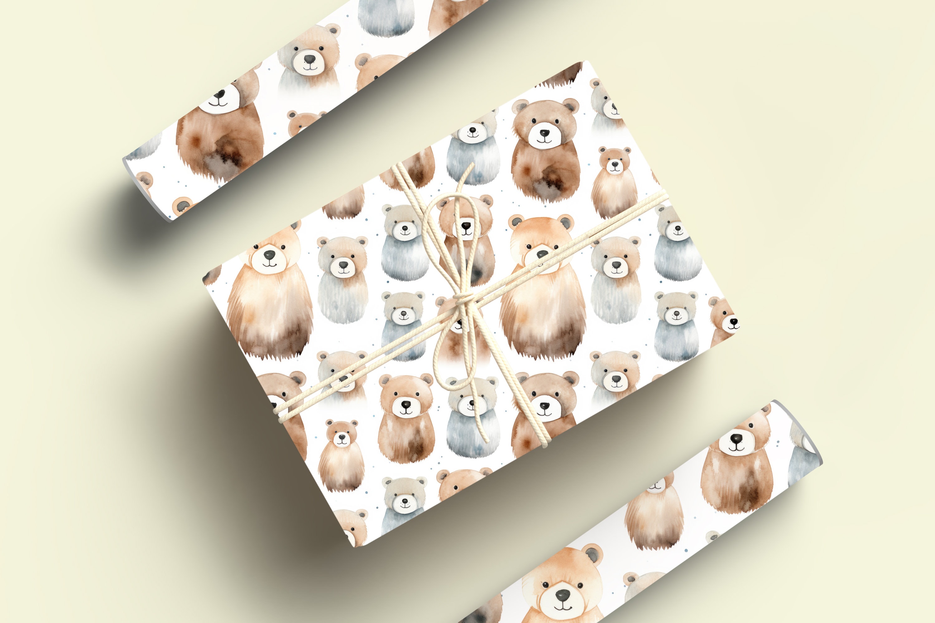 Bear Baby Shower Wrapping Paper, Teddy Bear Wrapping Paper Roll, Cute ...