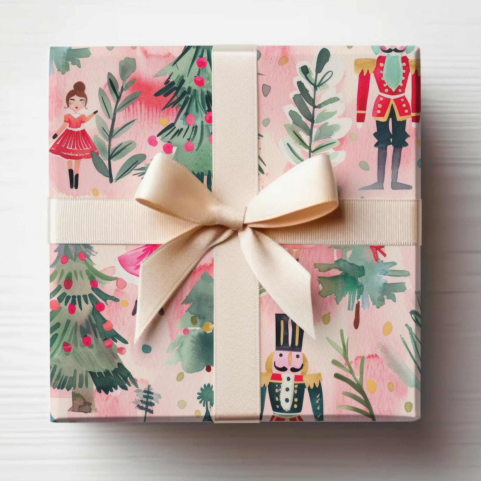 Pink Ballerina Nutcracker Wrapping Paper Christmas Ballerina Gift ...