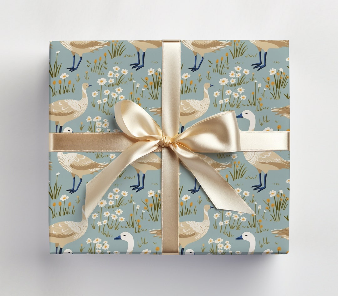 Goose Wrapping Paper, Cute Geese Gift Wrap Roll, Duck Wrapping Paper ...