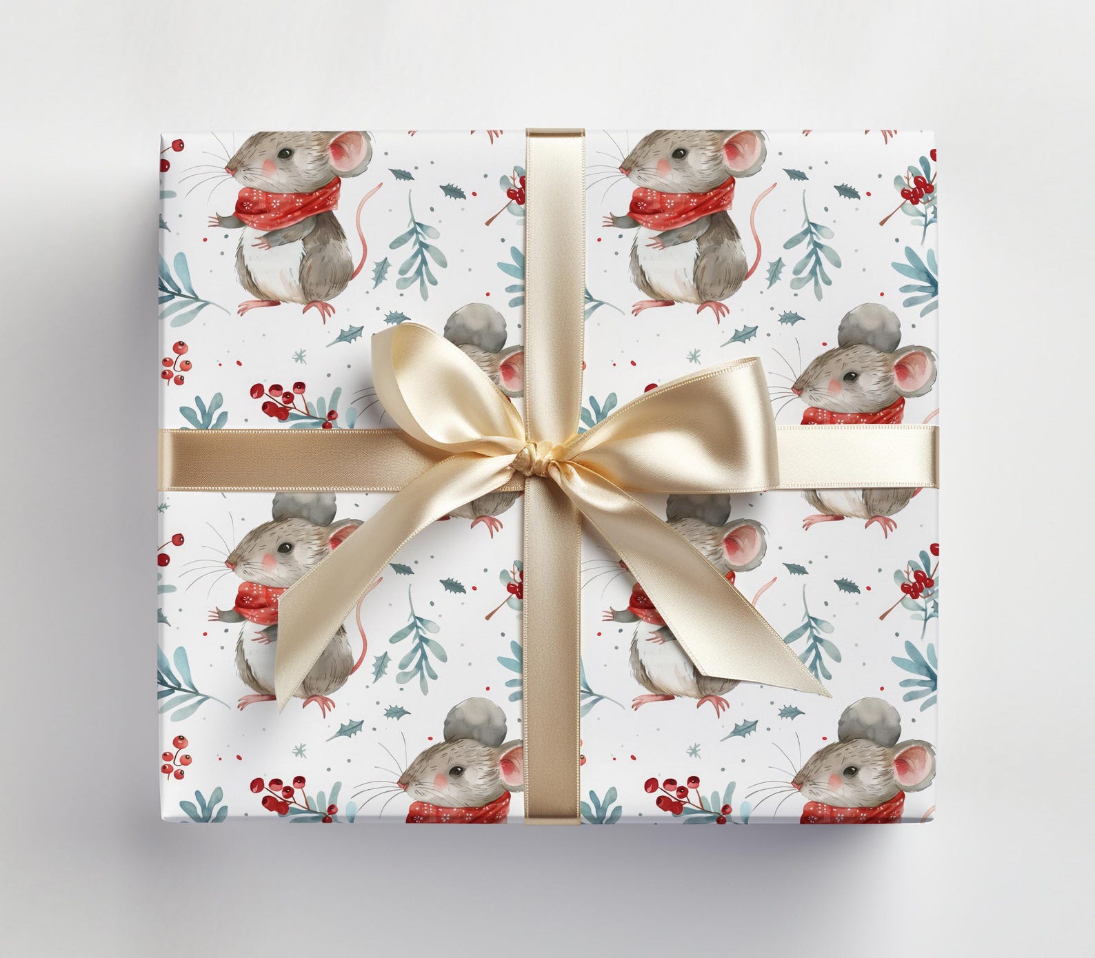 Christmas Mouse Wrapping Paper Xmas Mouse Gift Wrapping Roll Cute ...
