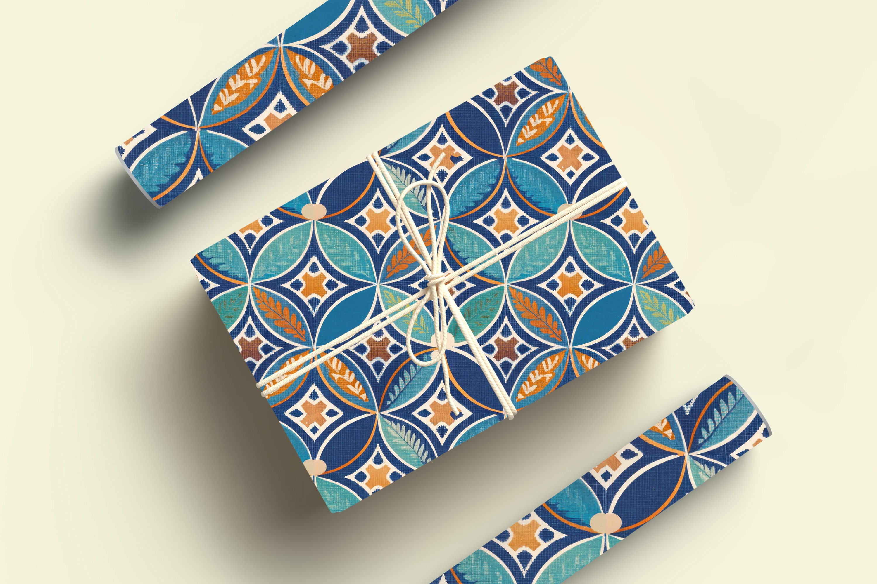Moroccan Gift Wrap Roll Moroccan Tile Wrapping Paper Roll Geometric ...