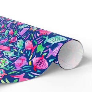 Fish Wrapping Paper Roll, Watercolor Fish Gift Wrap, Fisherman Wrapping ...