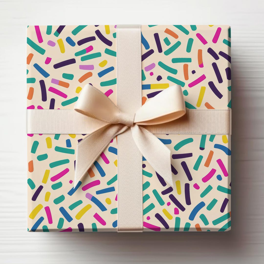 Birthday Wrapping Paper Roll Confetti Gift Wrapping Roll Birthday ...