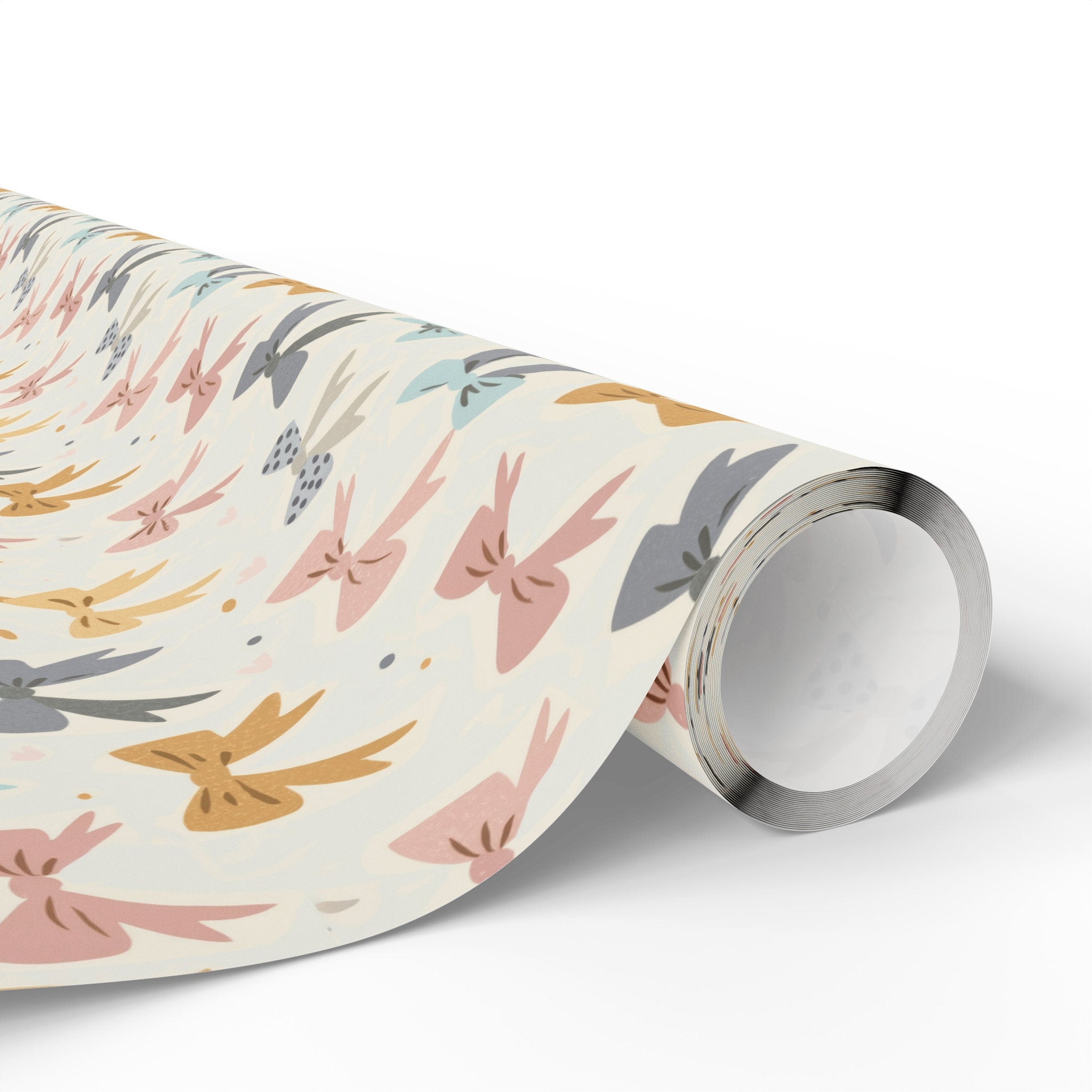 Girl Baby Shower Wrapping Paper, Cute Bows Wrapping Paper, Girly ...