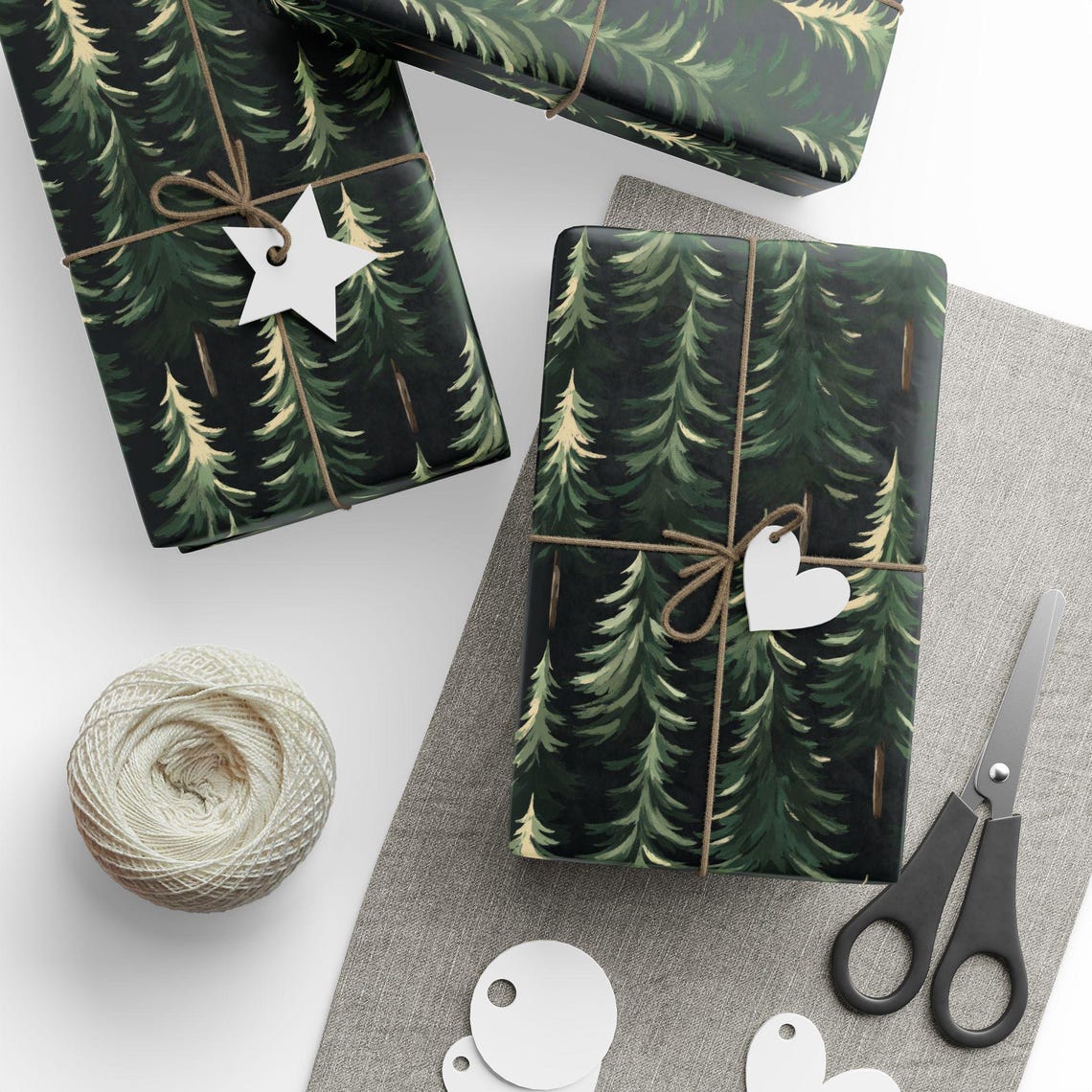 Dark Forest Wrapping Paper Roll Winter Forest Wrapping Paper Magical ...