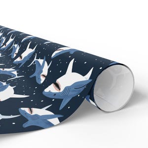 Shark Wrapping Paper Roll Sharks Gift Wrapping, Baby Shark Wrapping ...