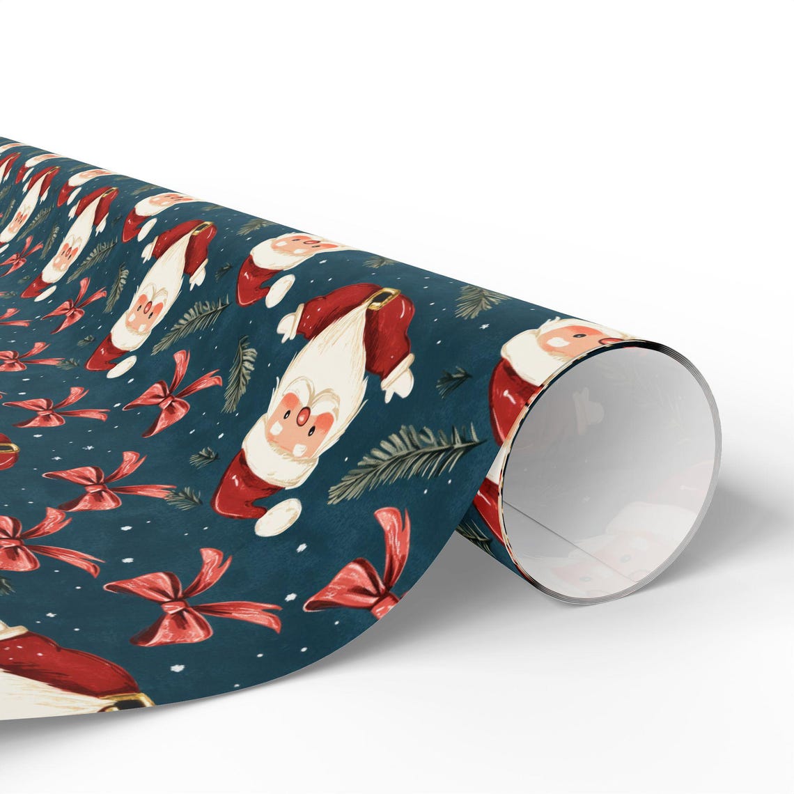 Cute Santa Wrapping Paper Roll Dark Santa Clause Wrapping Papers ...