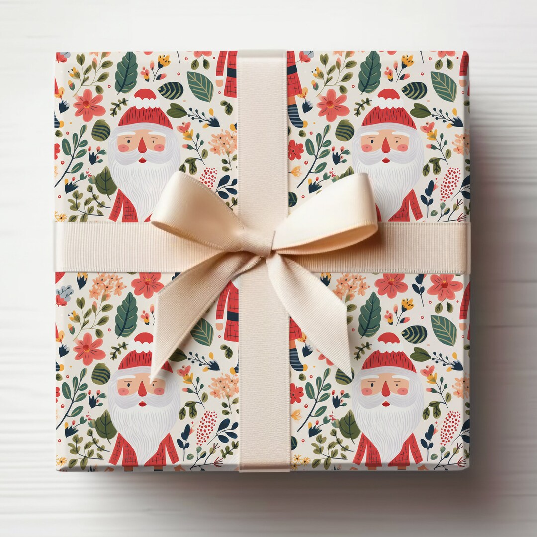 Trendy Santa Wrapping Paper Cute Santa Design Wrapping Paper Roll ...