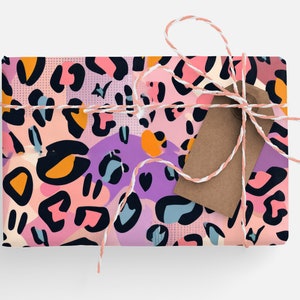 Pink Cheetah Print Wrapping Paper, Leopard Print Wrapping Paper, Girly ...