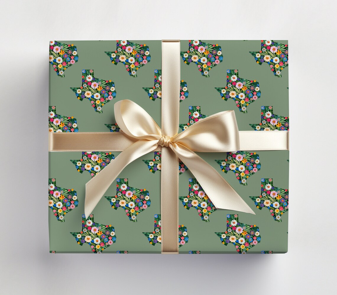 Texas Wrapping Paper Texas State Gift Wrap Texas State Gift Wrapping ...