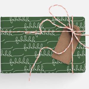 Christmas Carol Wrapping Paper Roll, Modern Green Christmas Wrapping ...