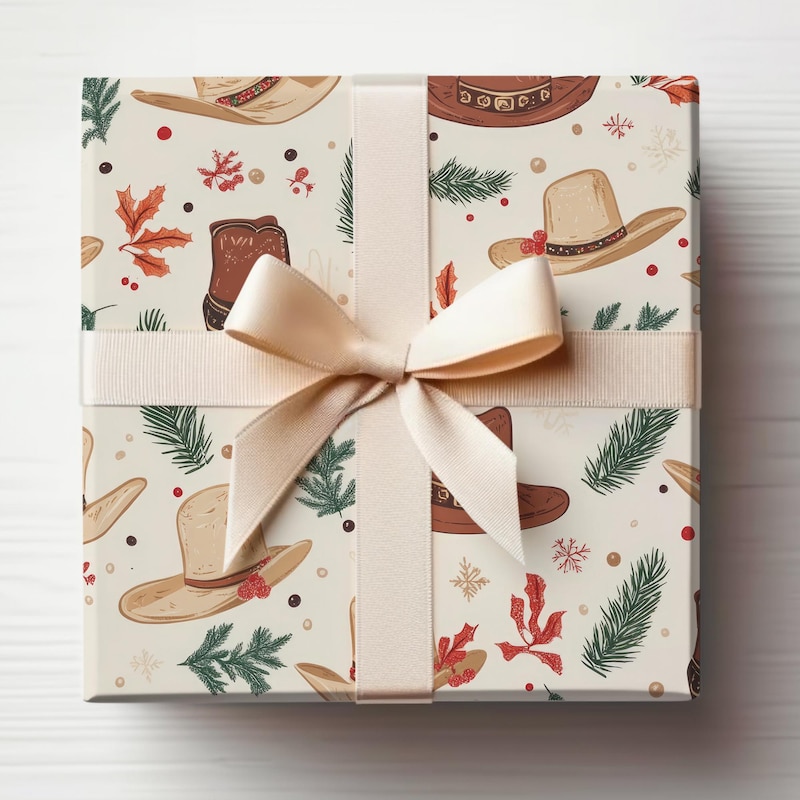 Western Cowboy Christmas Wrapping Paper - Etsy