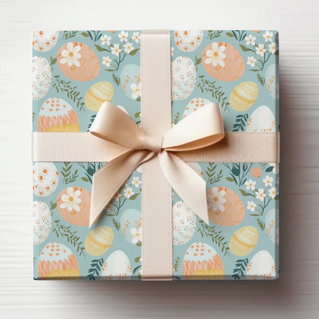 Easter Egg Wrapping Paper Roll Easter Gift Wrap Roll, Easter Gift ...