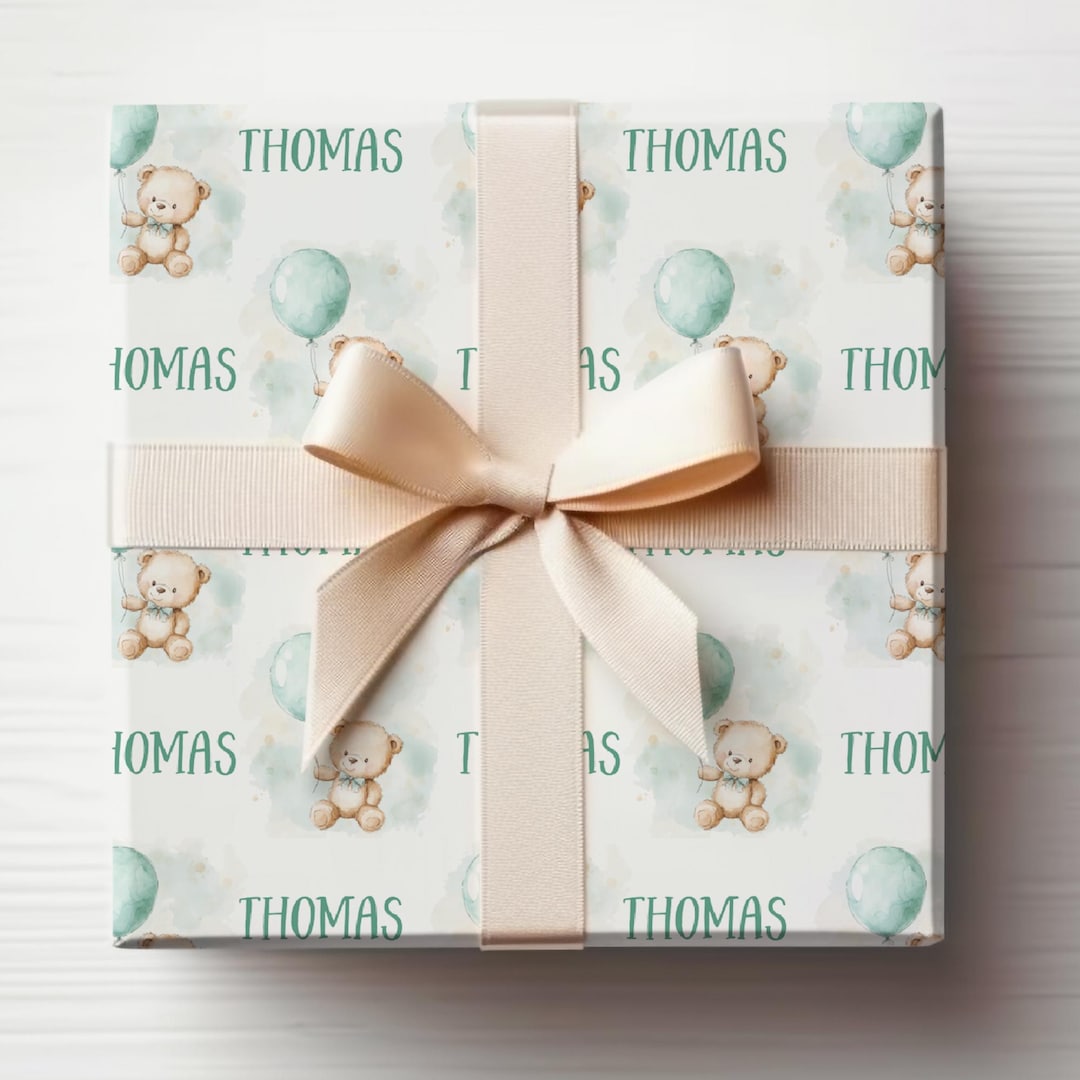 New Baby Wrapping Paper Baby Boy Wrapping Paper With Name, Boy Baby ...