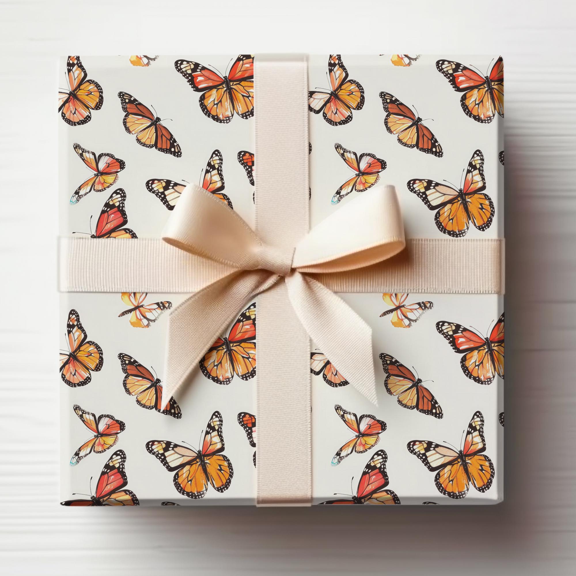 Monarch Butterfly Wrapping Paper Roll Butterflies Gift Wrapping ...