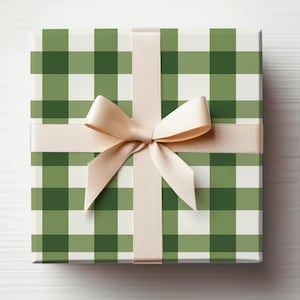 Sage Green Wrapping Paper Roll Green Gingham Wrapping Paper Olive Green ...