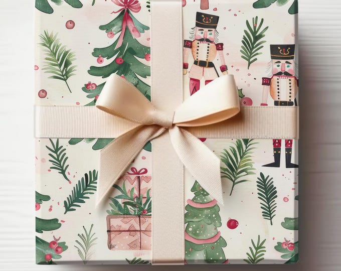 Santa Vintage Inspired Wrapping Paper Roll, Vintage Santa Wrapping ...