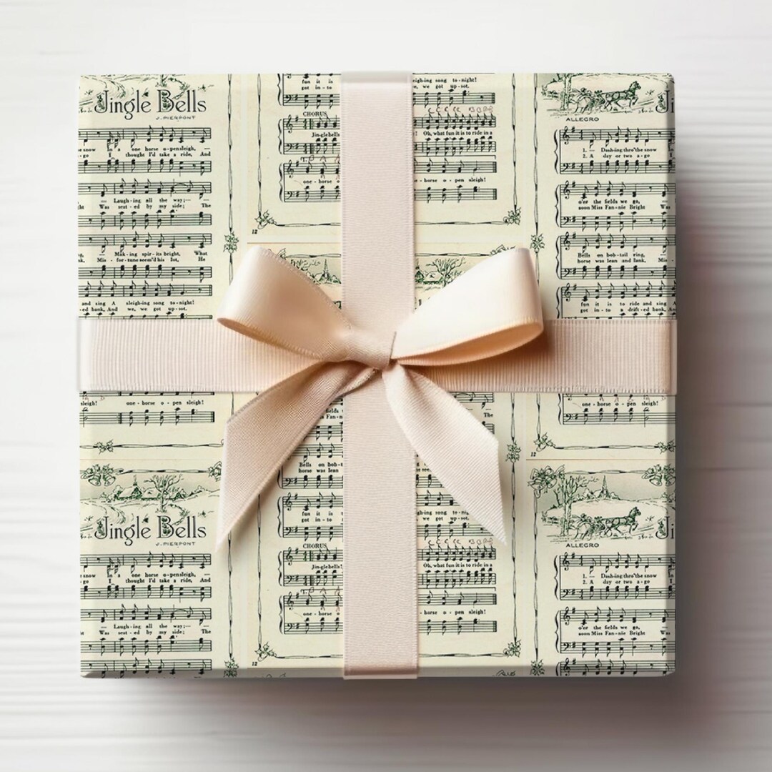 Jingle Bells Wrapping Paper Roll Christmas Music Wrapping Paper Roll ...
