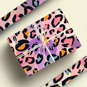 Pink Cheetah Print Wrapping Paper, Leopard Print Wrapping Paper, Girly ...