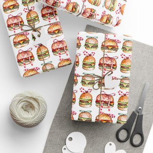 Hamburger Wrapping Paper Roll, Funny Christmas Wrapping Paper, Fast ...