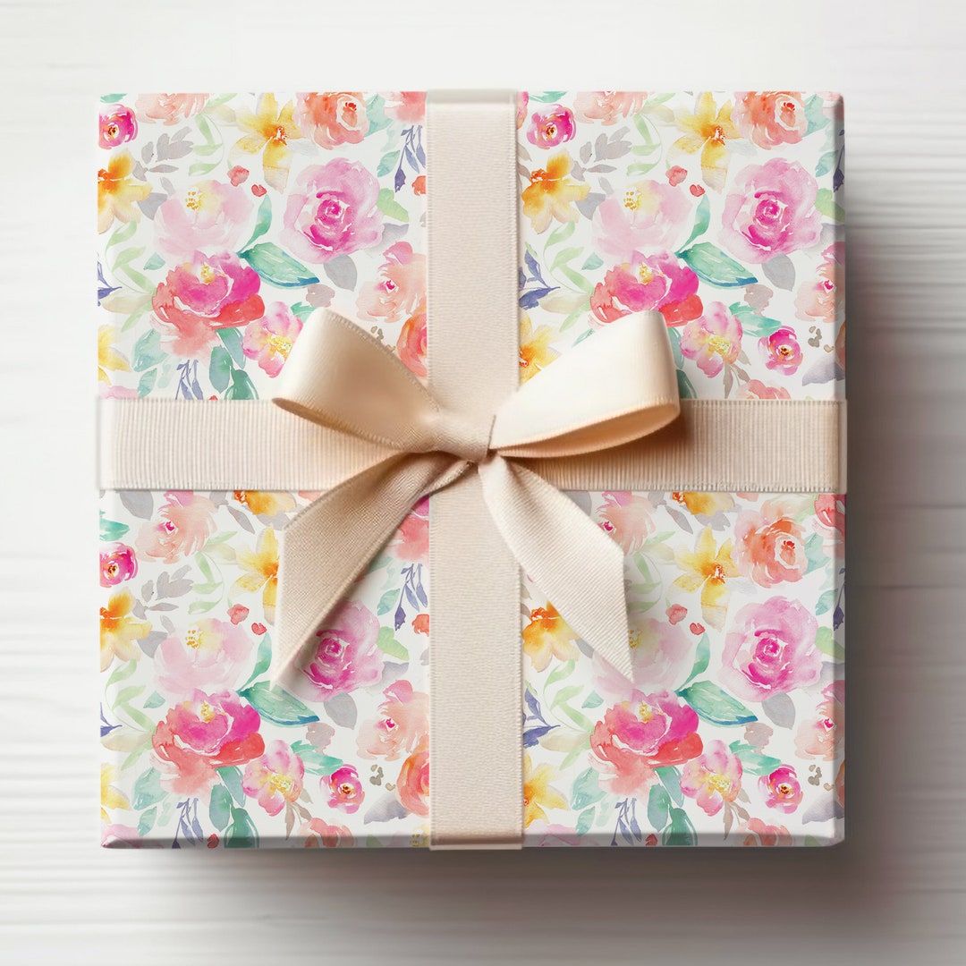 Spring Wrapping Paper Spring Flowers, Pink Floral Wrapping Paper ...