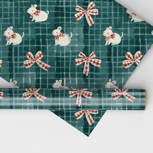 Christmas Mouse Wrapping Paper Roll Cute Xmas Mouse Wrapping Paper ...