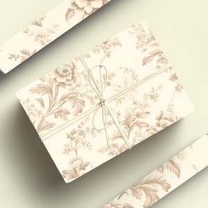 Ivory Wrapping Paper Victorian Wrapping Paper Roll, White Wedding ...