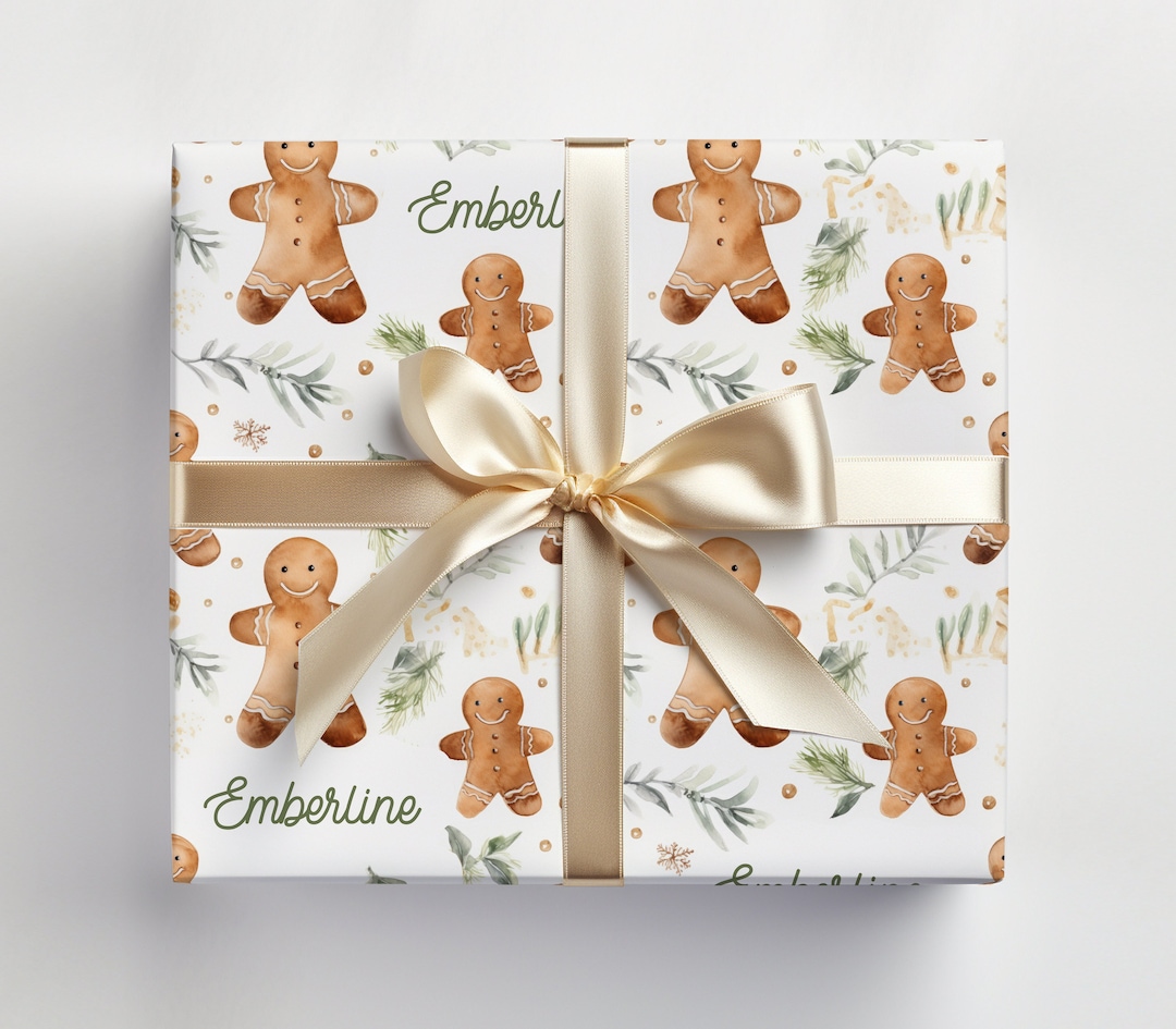 Gingerbread Man Wrapping Paper Roll Gingerbread Man, Christmas ...