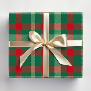 Tartan Wrapping Paper Roll Plaid Green and Red Tartan, Christmas Plaid ...