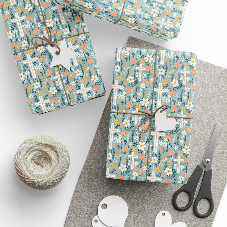 Baptism Wrapping Paper, Cross Wrapping Paper, Christian Gift Wrap Roll ...