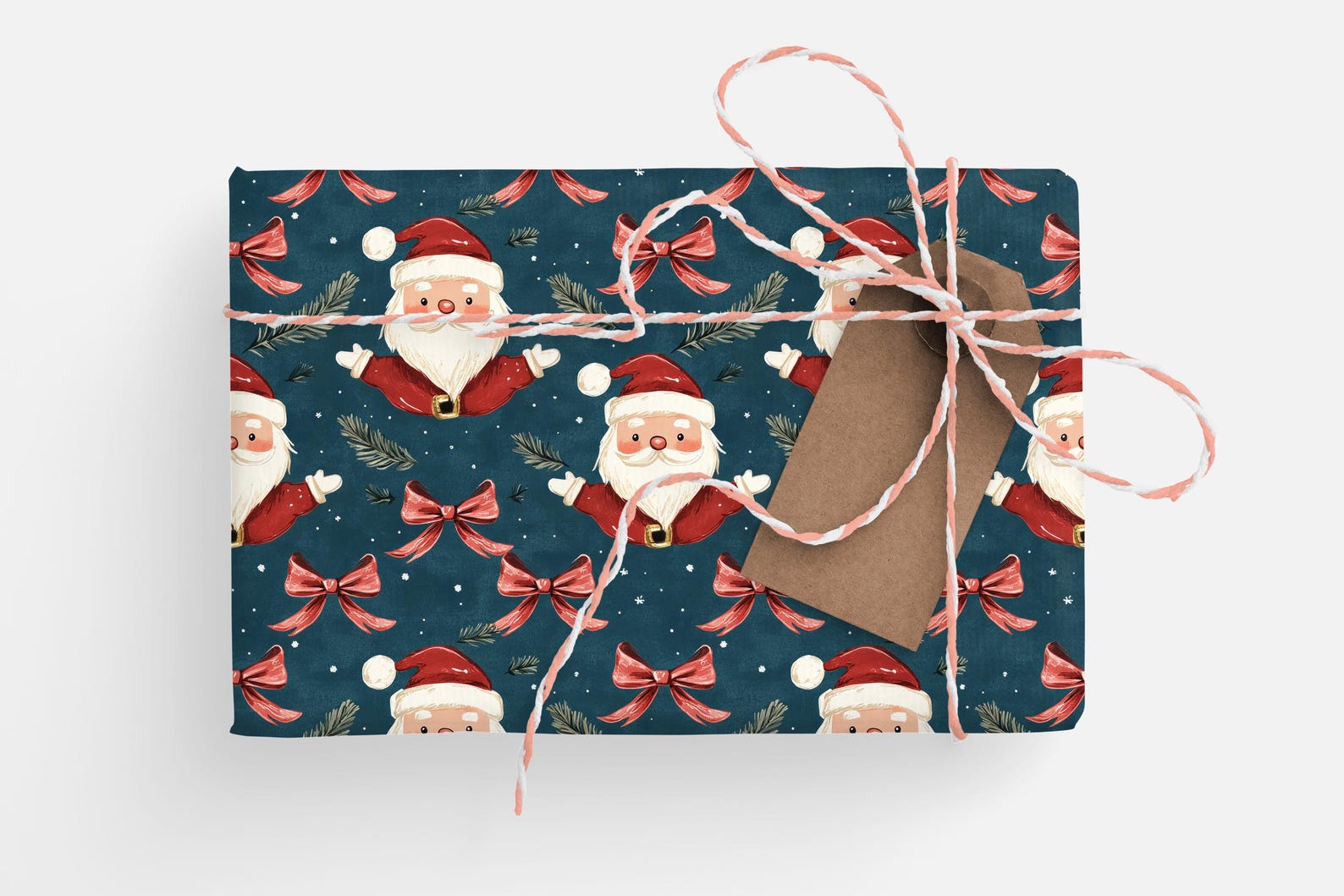 Cute Santa Wrapping Paper Roll Dark Santa Clause Wrapping Papers ...