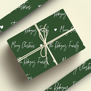 Script Wrapping Paper Customizable Name Christmas Wrapping Paper Roll ...