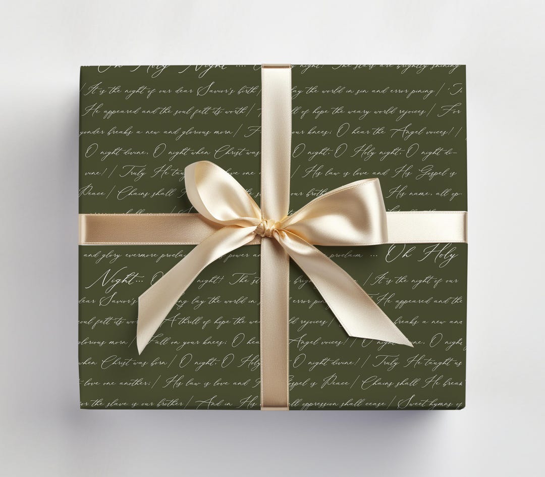 Religious Christmas Wrapping Paper Christmas Carol Wrapping Paper Oh ...