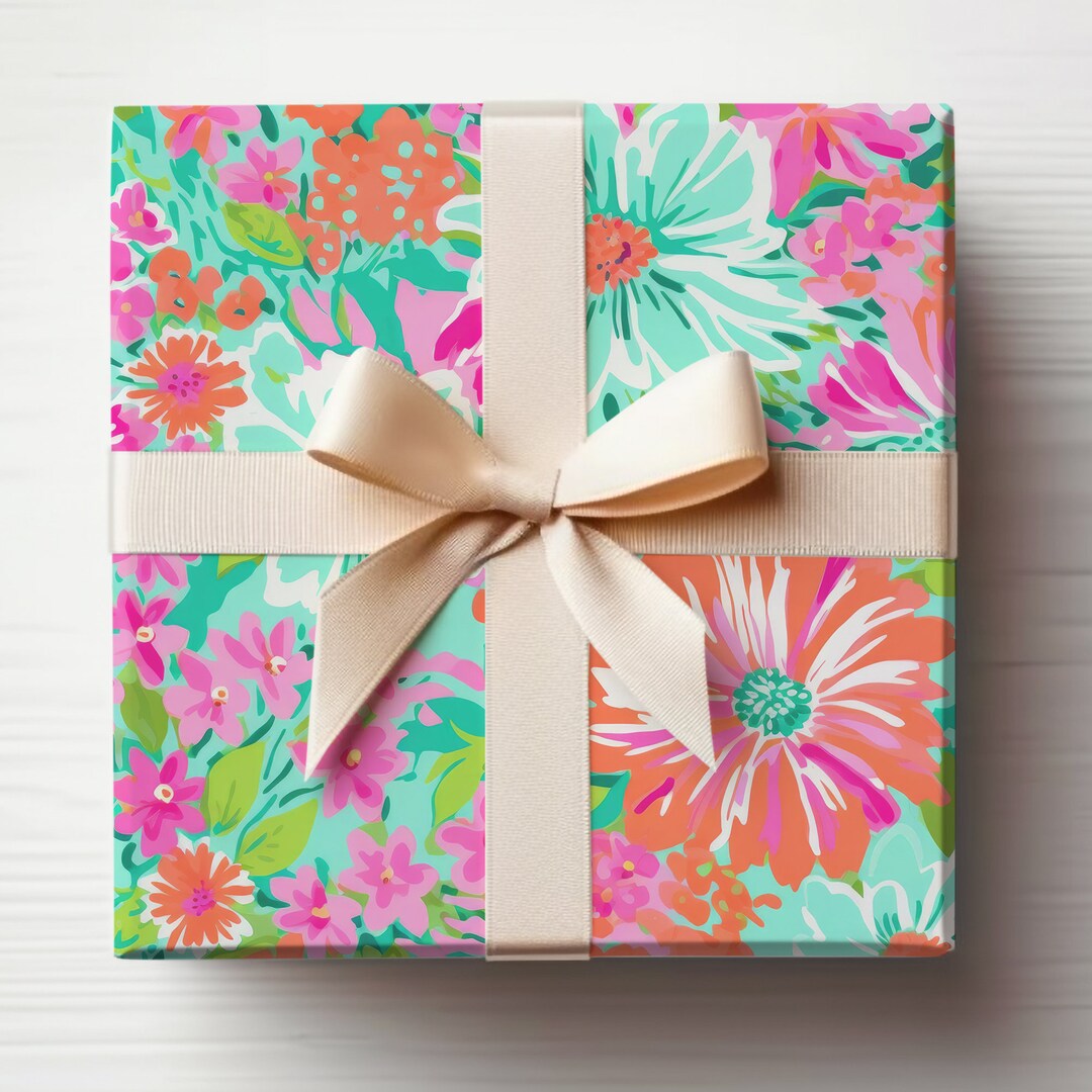 Tropical Daisy Wrapping Paper Roll, Daisy Gift Wrap Birthday Wrapping ...