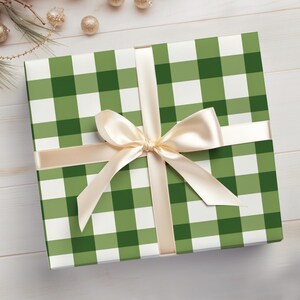 Sage Green Wrapping Paper Roll Green Gingham Wrapping Paper Olive Green ...